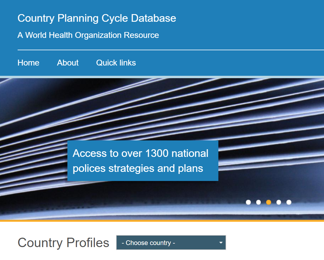 Country Planning Cycle Database - WHO's Resource for National Health ...