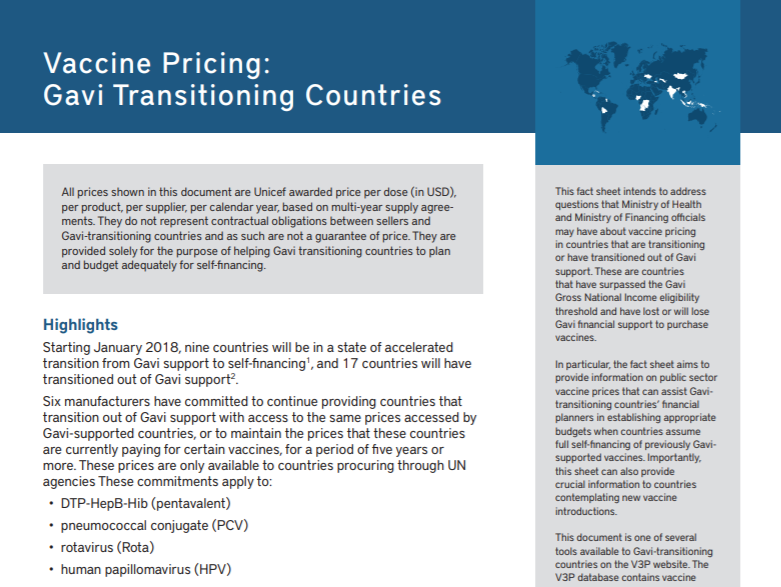 Current Vaccine Pricing for GAVI Transitioning Countries - Linked ...